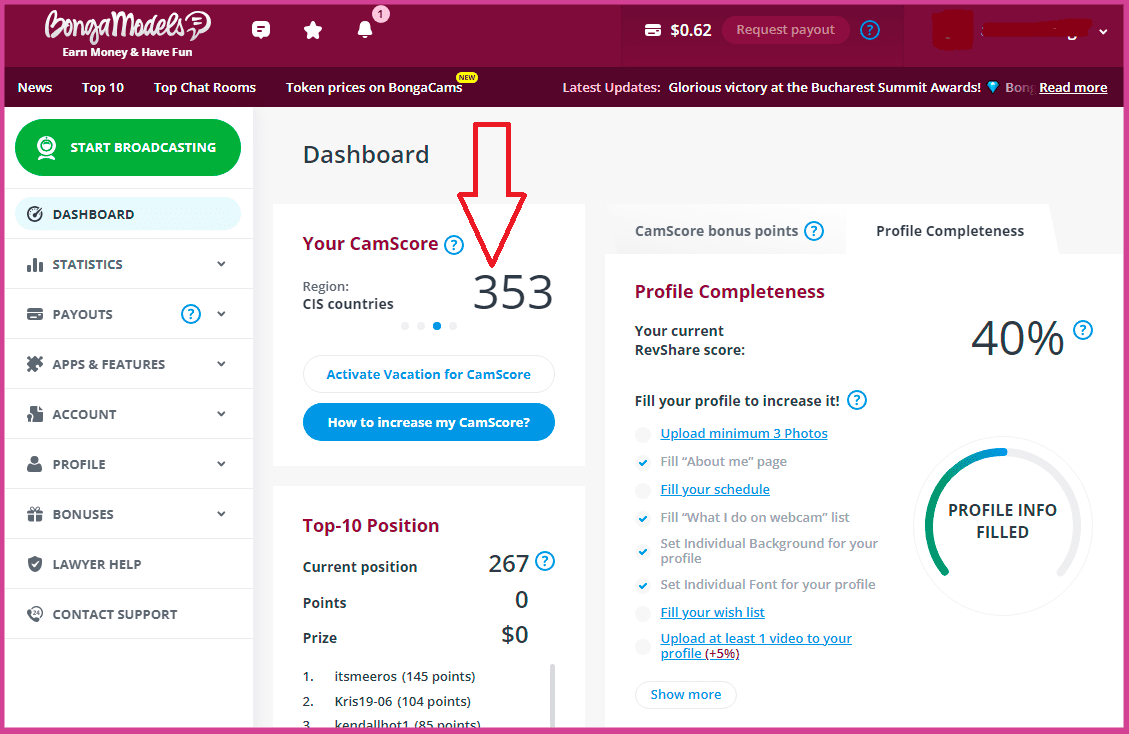 What is CamScore on webcams sites? Camscore on Chaturbate, BongaCams etc.